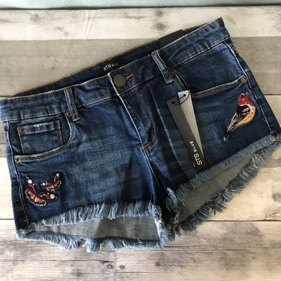 STS Blue | Shorts | Sts Blue Embroidered Cutoff Denim Shorts 24 | Poshmark